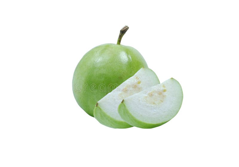 Thai Guava Fruits Separate Six on White Background Stock Image - Image ...