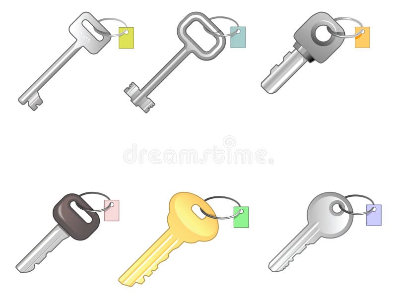 Six different keys stock vector. Illustration of secure - 5604881