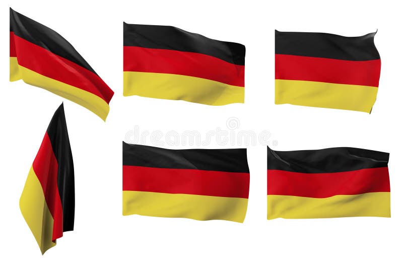 Six Different Positions of the Flag of Germany Stock Illustration ...