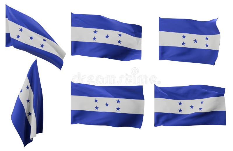 Six Different Positions of the Flag of Honduras Stock Illustration - Illustration of design ...