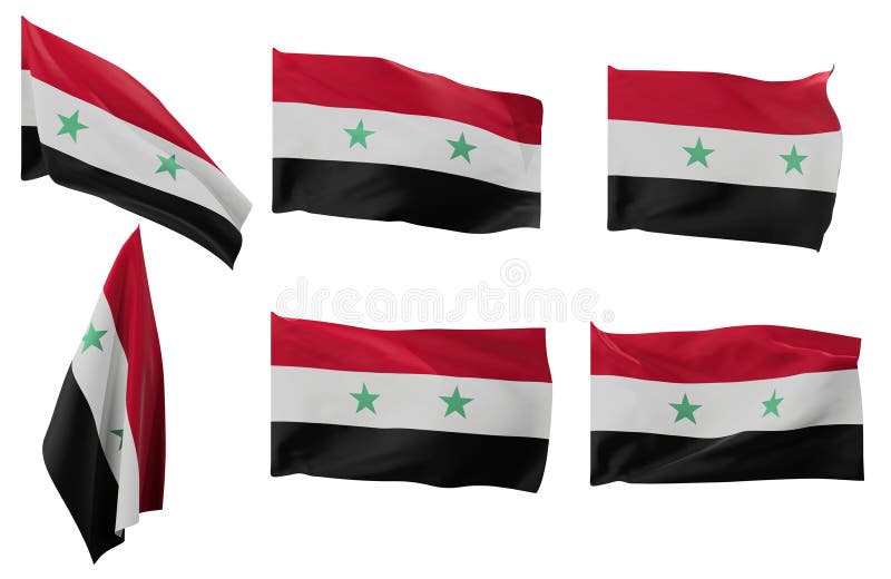 Six Different Positions of the Flag of Syria Stock Illustration ...