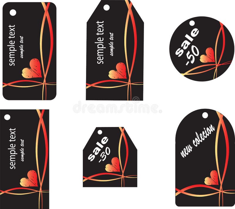 Six Different Shopping Labels Stock Vector - Illustration of candy ...