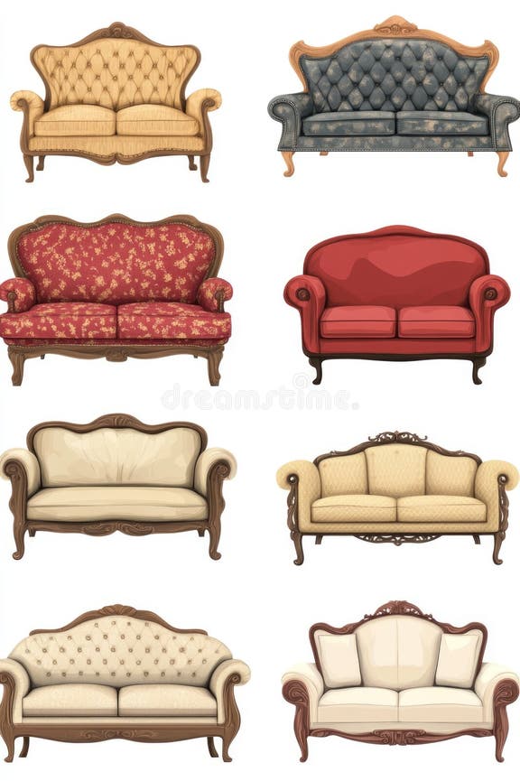 Six Different Types of Couches Stock Image - Image of seating, luxury ...