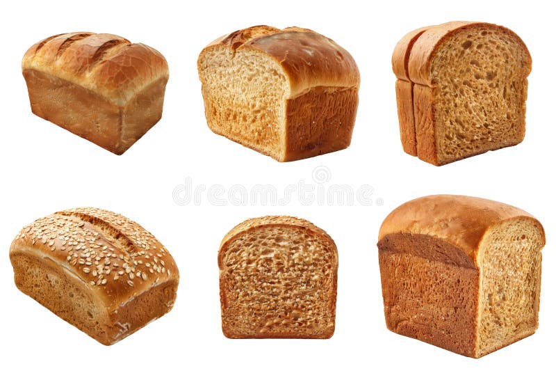 Six Different Varieties of Bread Loaves Stock Illustration ...