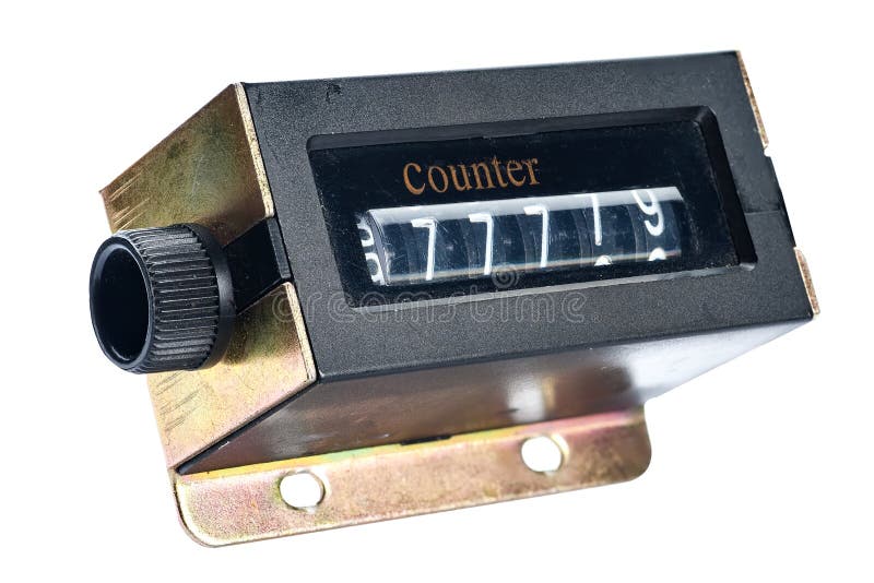 Six-digit Mechanical Counter Isolated on a White Background Stock Image ...