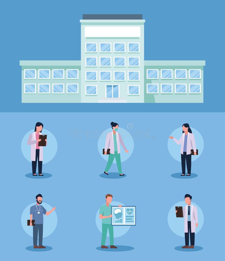 Six doctors group stock vector. Illustration of team - 230392718