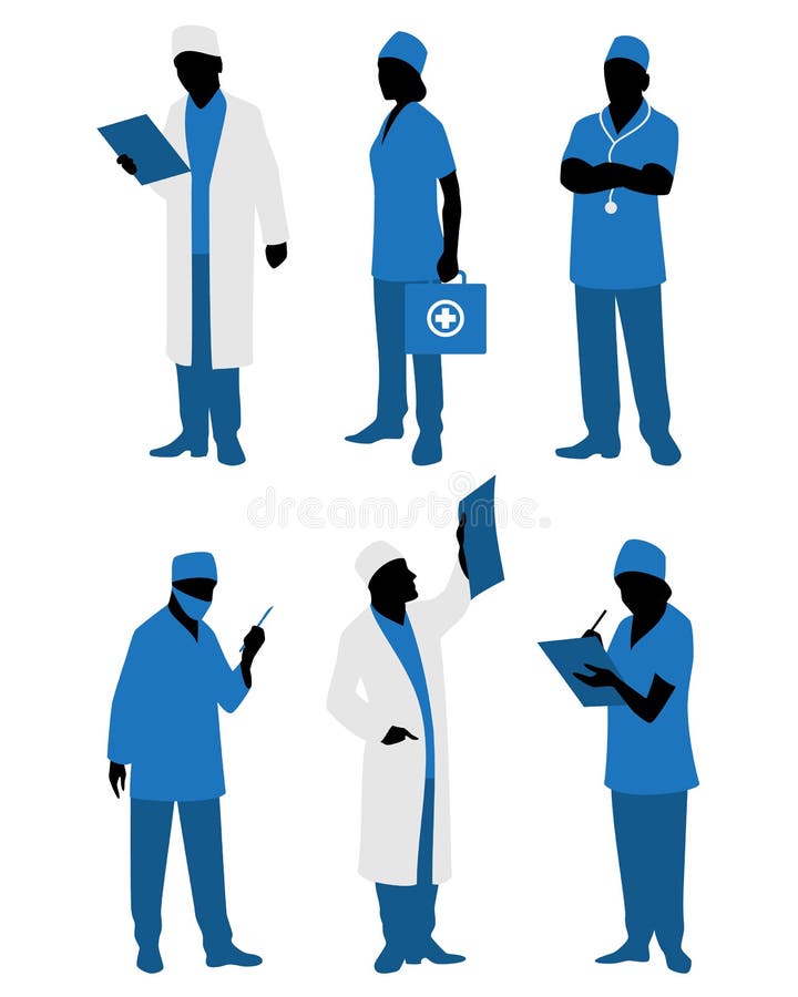 Six doctors in uniform stock vector. Illustration of medicine - 53516640