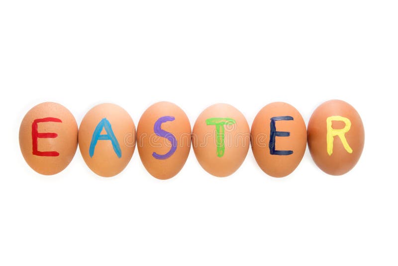 Six easter eggs in a row stock photo. Image of fresh - 51545396