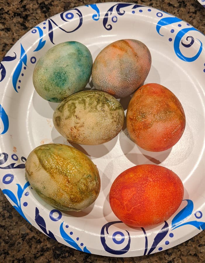 Six Easter eggs stock photo. Image of spring, colorful - 247948012