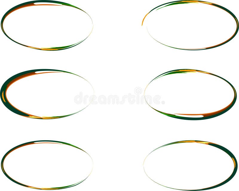 Green Vibrant Abstract Art Different Ellipse Set Stock Vector ...