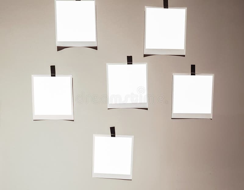 Six Empty Frame on the Shelf with Books.Blank Advertisement Banner ...