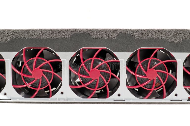 Six Fan Cage Assembly Backplane Board Computer Hard Drive. Stock Image ...