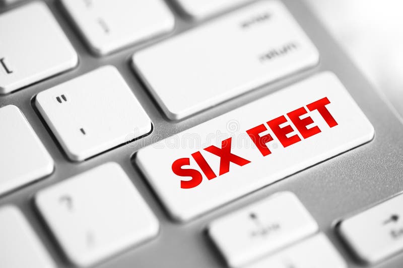 Six Feet Text Button on Keyboard for Presentations and Reports Stock ...
