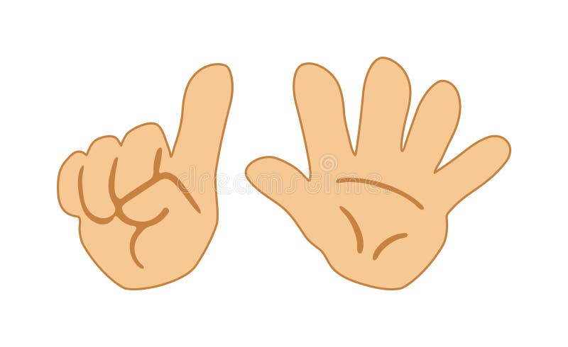 Six Fingers Counting Icon for Education. Hands with Fingers Stock ...
