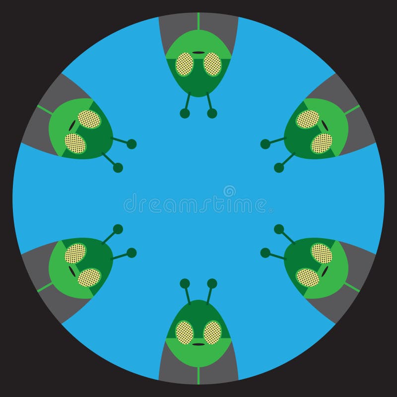 Aliens looking down stock illustration. Illustration of abduction ...