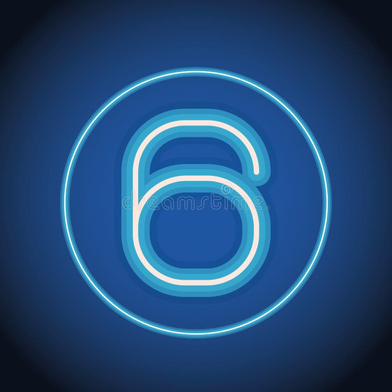 Six font number neon stock vector. Illustration of interface - 147241144