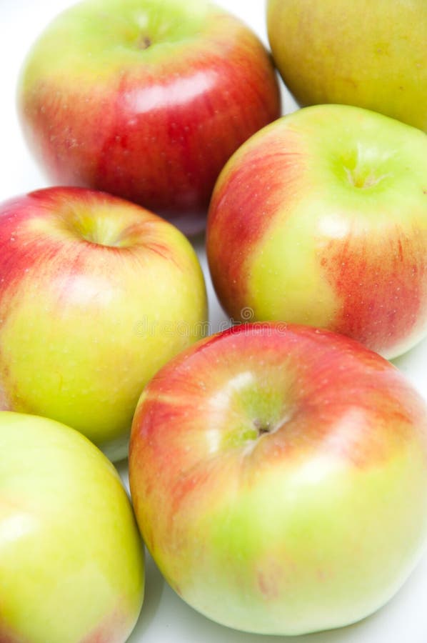 Six Fresh Apples on a White Background Stock Photo - Image of studio ...