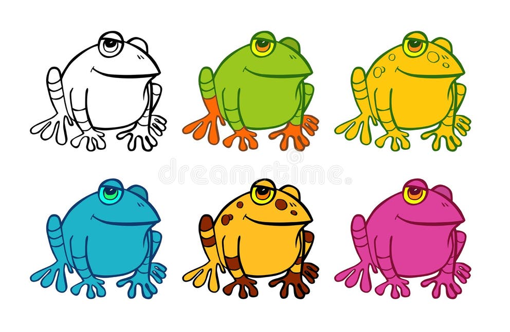 Six frog icons stock illustration. Illustration of animal - 7668795