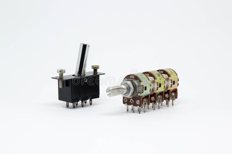 Old Variable Resistor Isolated on White Background Stock Photo - Image ...