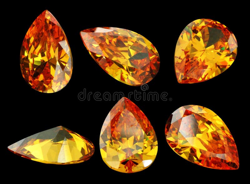 Six Gems Isolated on a Black Background Stock Illustration ...