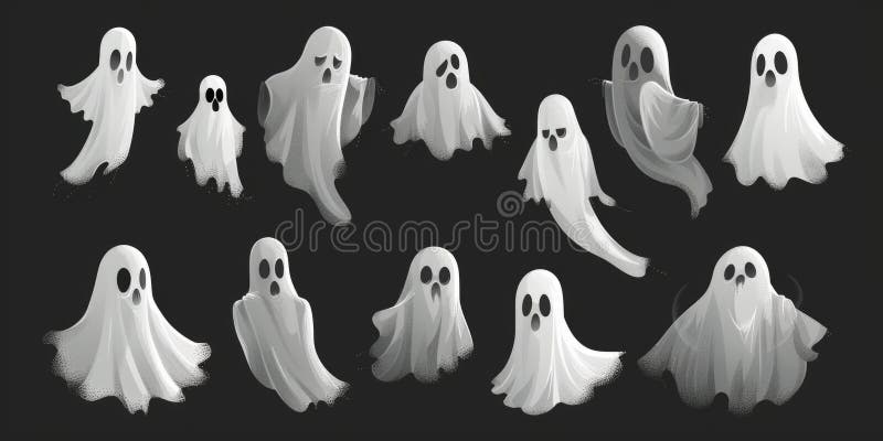 Six Ghosts Standing Together Stock Image - Image of supernatural ...