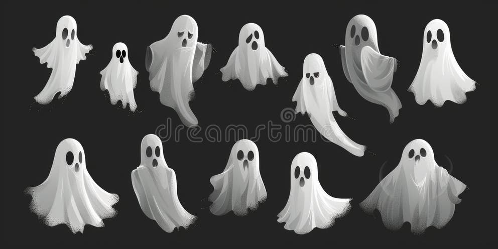 Six Ghosts Standing Together Stock Image - Image of supernatural ...