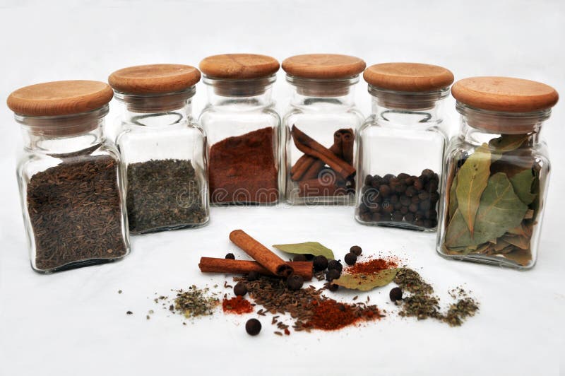Six glasses of spice stock photo. Image of cooking, chilli - 13511228