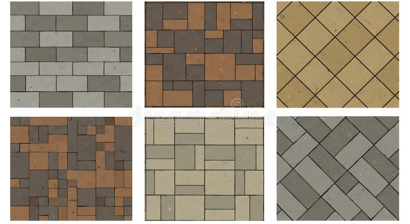 Six Grid Patterns Showcase Different Brick or Tile Arrangements. from ...