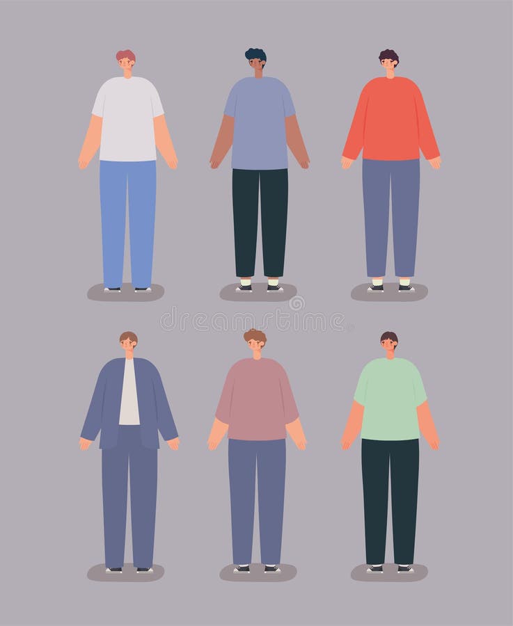 Six handsome men stock vector. Illustration of people - 226159433