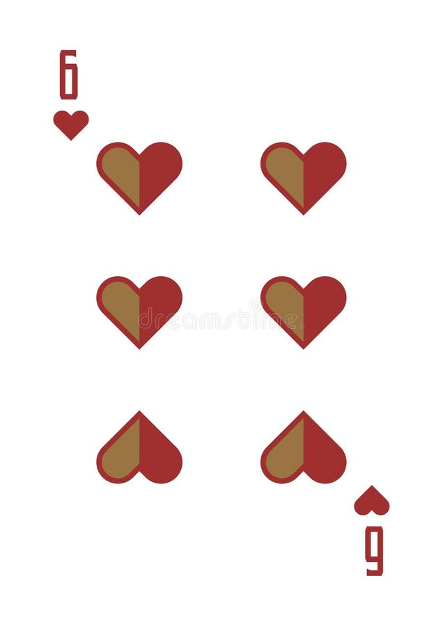 Six of Hearts. Vector Illustration Decorative Design Stock Vector ...