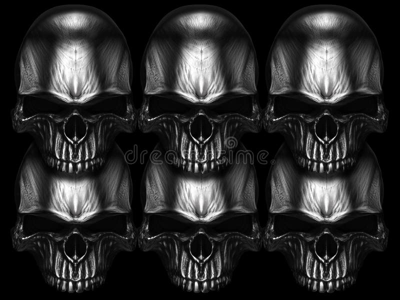 Six Heavy Metal Angry Demon Skulls Stock Photo - Image of death, evil ...
