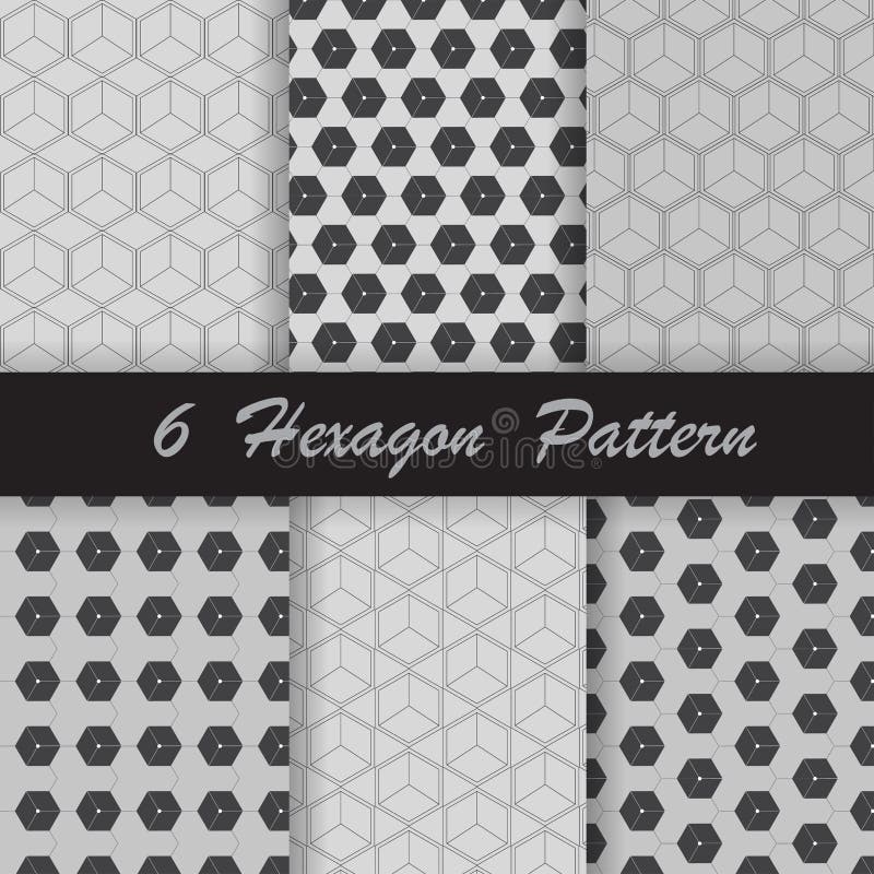 Six hexagon pattern stock vector. Illustration of background - 65865026