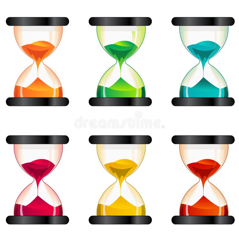 Colorful Hour Glass Icons in Vector Format Stock Illustration ...