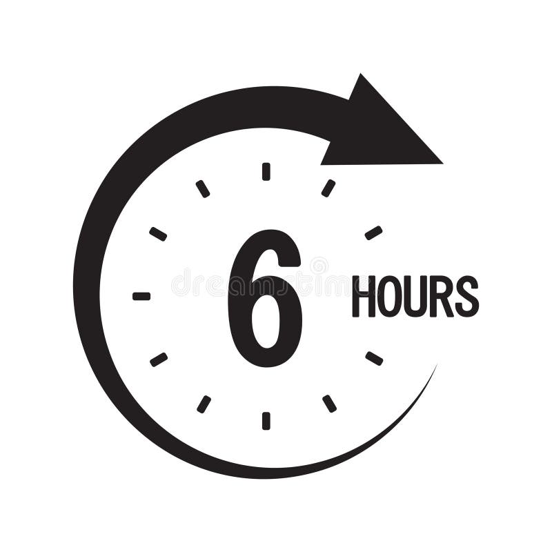 Six Hours Timer. Bold Number Six. Circular Countdown Vector. Clock ...