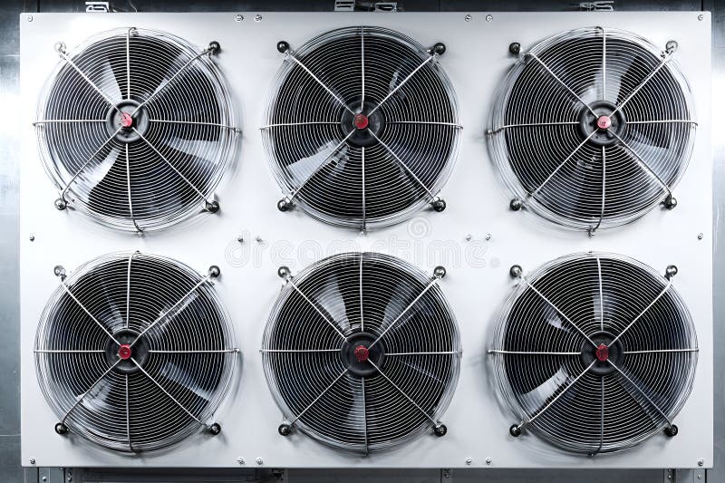 Industrial Fans Cooling System Providing Ventilation Stock Photo ...