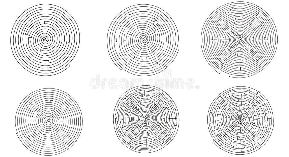 Distinct Circular Mazes Stock Illustrations – 13 Distinct Circular ...