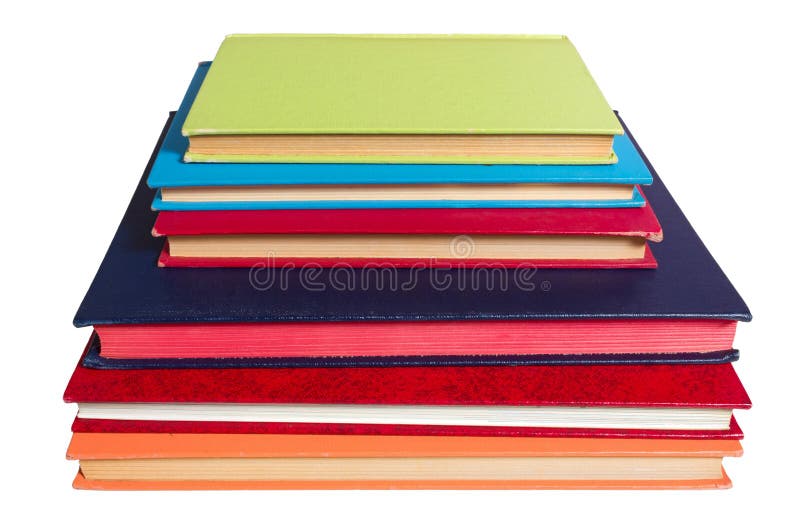 Stacked Colored Books stock photo. Image of white, isolated - 102581664