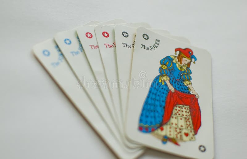 Six joker cards close up stock photo. Image of lucky - 284835578