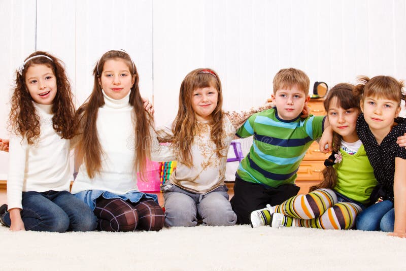 Six kids stock photo. Image of happy, lovely, happiness - 18253454