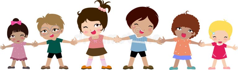 Six kids stock vector. Illustration of ethnic, chain, club - 9567658