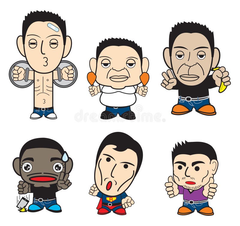 Six man mascot stock vector. Illustration of scary, happy - 28235477