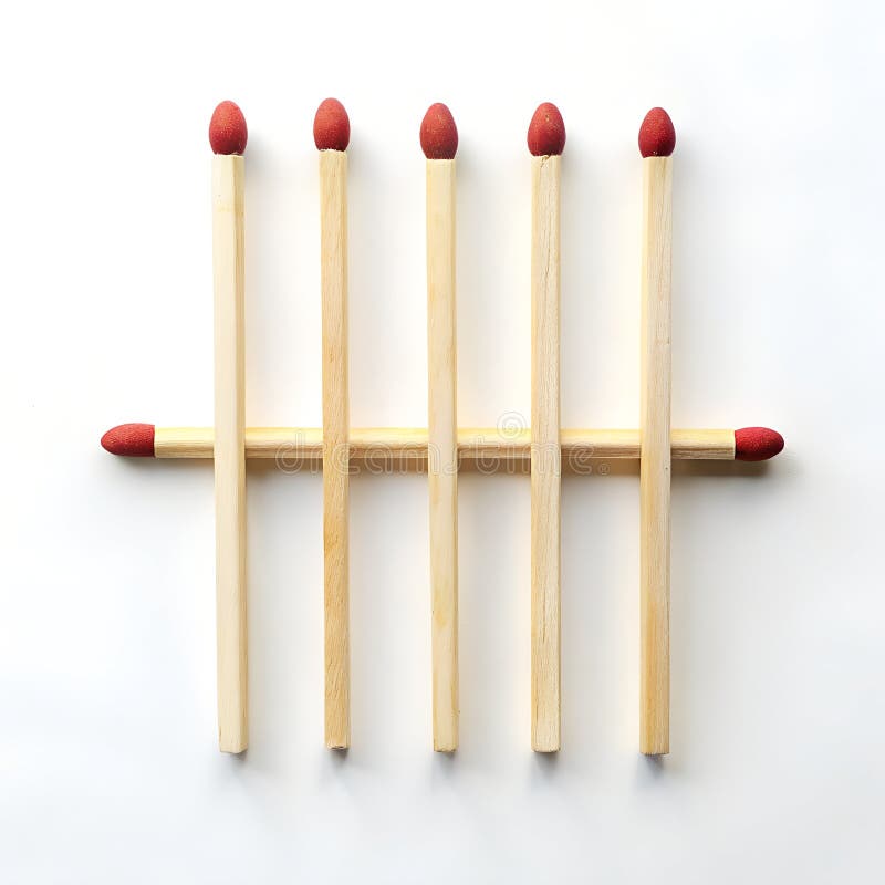 Six Matches Arranged in a Grid Pattern Stock Illustration ...