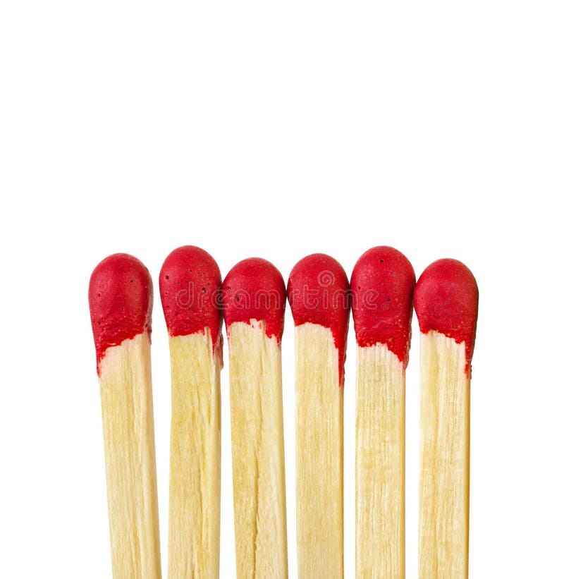 Six matches stock image. Image of head, group, danger - 185363165