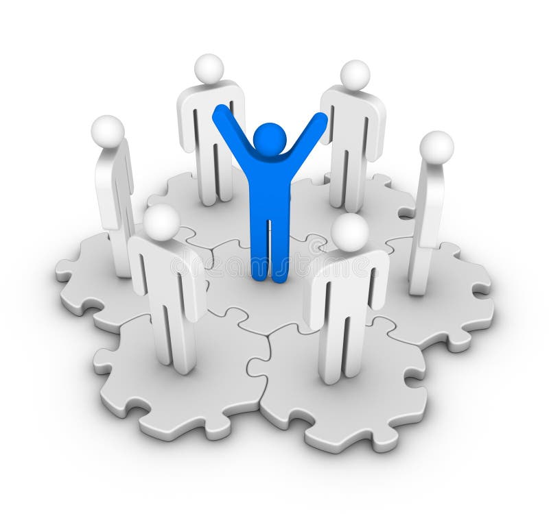 Six men around one stock illustration. Illustration of leader - 22345840