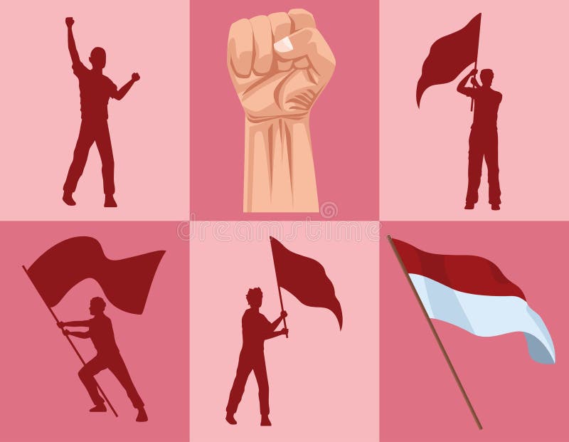 Six merdeka icons stock vector. Illustration of event - 223208221