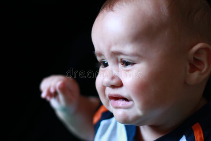 Six month old baby crying stock image. Image of young - 14163621