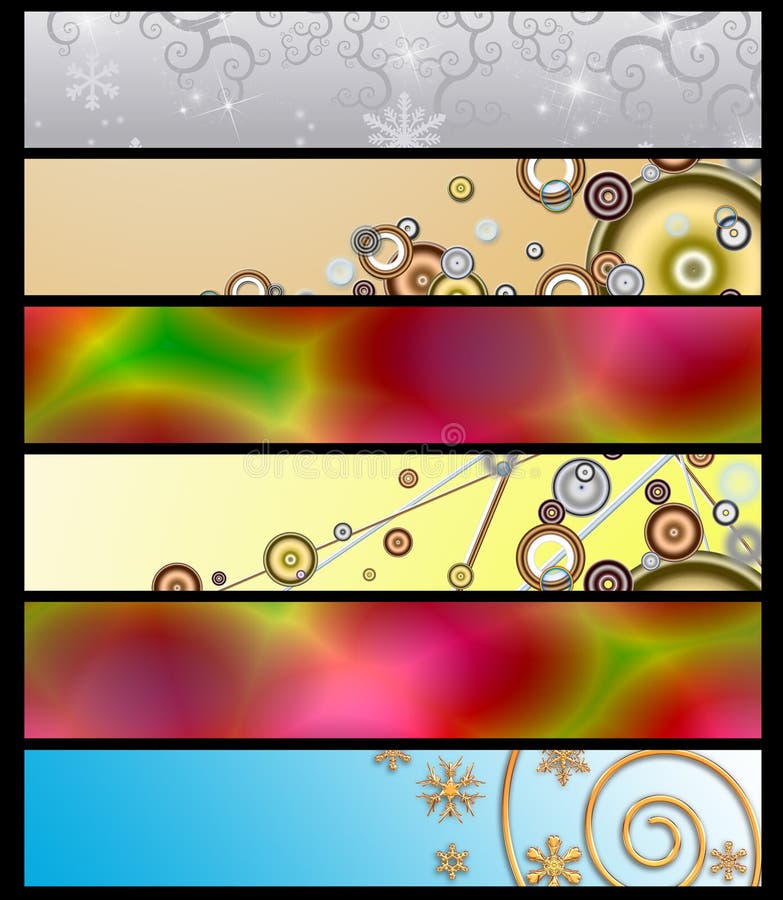 Six Multi-coloured Banners 10 Stock Illustration - Illustration of ...