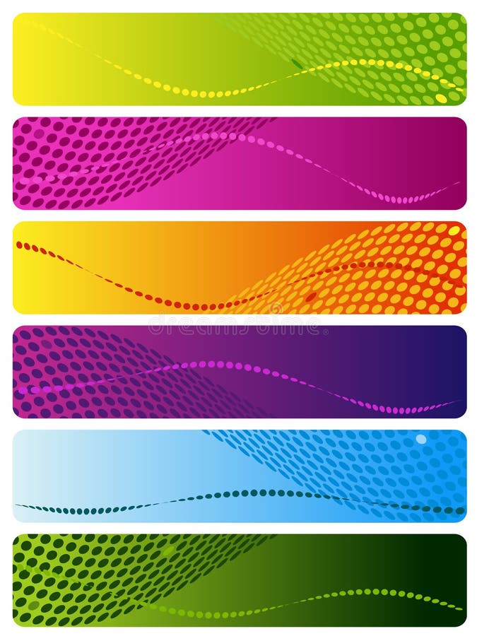 Six multi-coloured banners stock vector. Illustration of element - 14276682