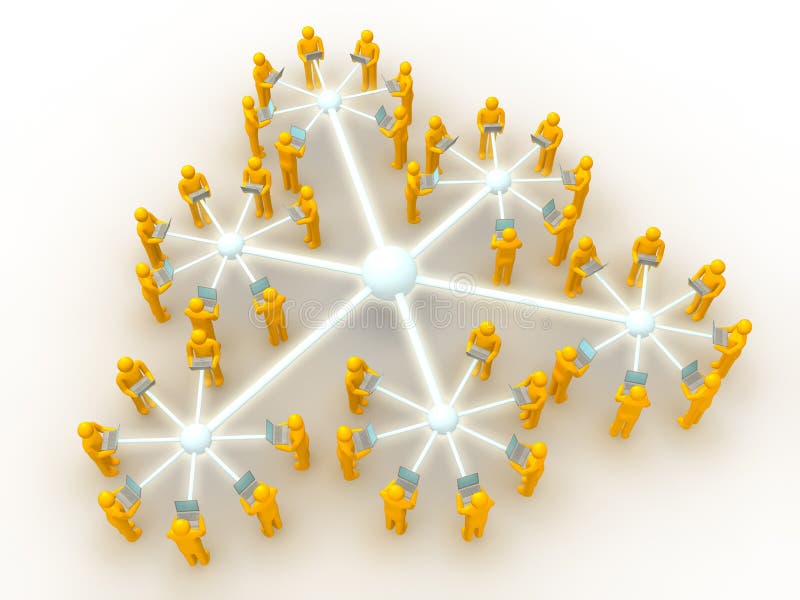 Six network connected stock illustration. Illustration of global - 10609589