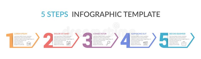 Five Steps Infographic Template Stock Vector - Illustration of ...